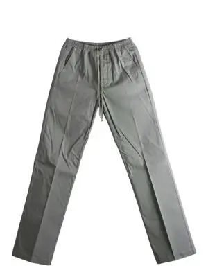 Rick Owens Drawstring Waist Pressed Crease Wide Leg Trousers - Grey