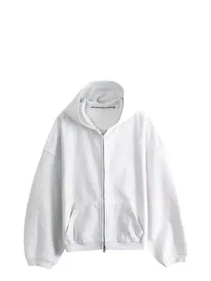 Alexander Wang Zip-up Dropped-shoulder Hoodie - Grey
