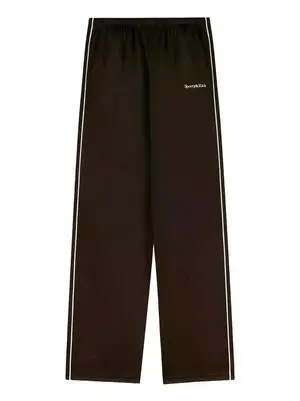 SPORTY & RICH Serif Logo Side Stripe Track Pants - Brown