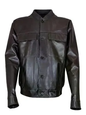 DESA 1972 Leather Button-up Jacket - Brown