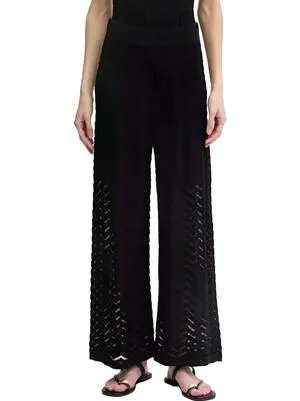 Joseph Ribkoff Herringbone Pattern Palazzo Pants - Black