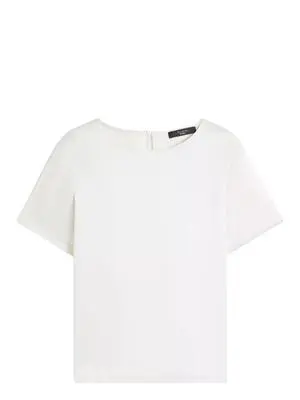 Max Mara Satin Keyhole-back T-shirt - Neutrals