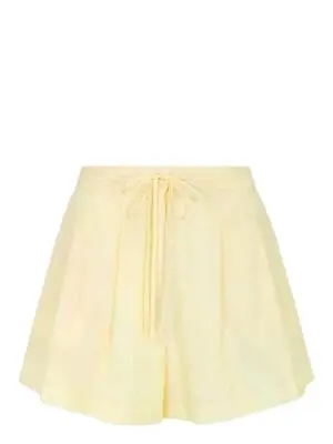 HEVRON Aster Plaid Seersucker Shorts - Yellow