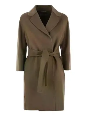 Max Mara Arona Belted Virgin Wool Coat - Brown