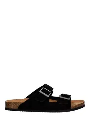 Sketchers Suede Buckle Fastening Sandals - Black