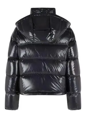Moncler Quilted Down Jacket With Glossy Finish - Blue