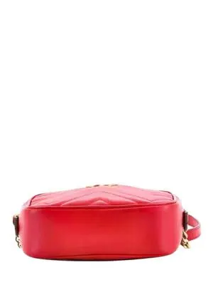 Gucci Matelassé Leather Mini Shoulder Bag - Red