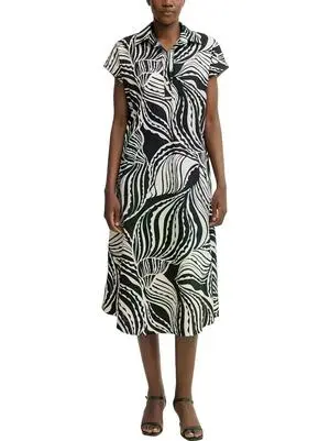 Joseph Ribkoff Abstract Print Midi Dress - Black