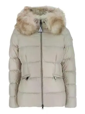 Moncler Logo Patch Down Jacket - Neutrals