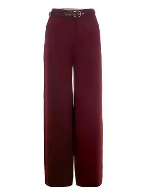 Max Mara Belted Wide-leg Trousers - Red
