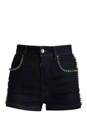 Dolce & Gabbana Crystal-embellished Denim Shorts - Blue