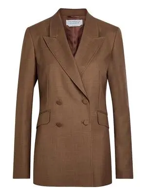Gabriela Hearst Angela Double-breasted Wool And Silk-blend Blazer - Brown