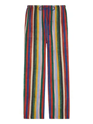 Staud Mateo Striped Cotton Trousers - Multicoloured