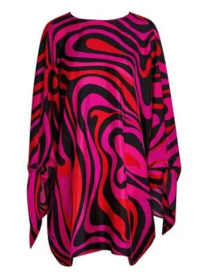 Emilio Pucci Printed Silk-twill Mini Kaftan - Pink