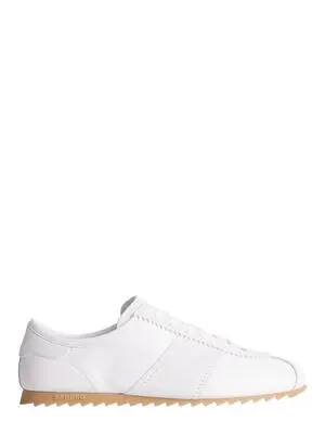 Sandro Leather And Suede Low-top Trainers - Beige