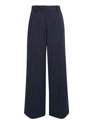 Maje Metallic Stripe Palazzo Trousers - Blue
