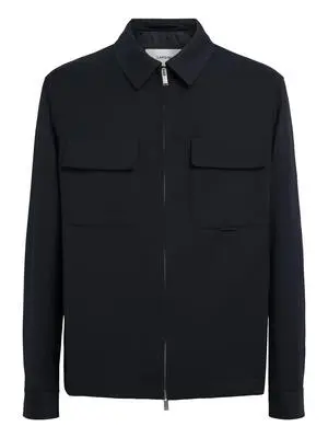 LARDINI Cotton 2-way Zip Jacket - Navy