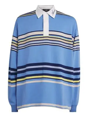 Amiri Cotton Stripe Polo Shirt - Blue
