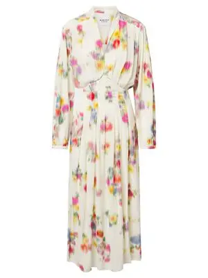 MARANT ETOILE Floral Print Pleated Midi Dress - Multicoloured