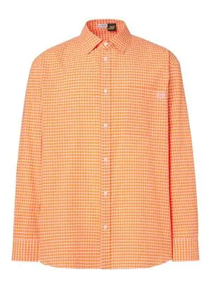 Loewe Checked Cotton-blend Shirt - Orange