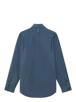 Stone Island Logo-embroidered Button-down Shirt - Blue