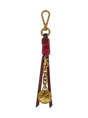 Etro Pegaso Coin Leather Charm - Brown