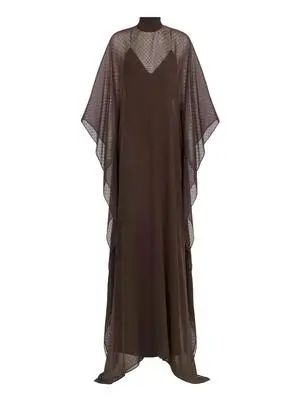 TALLER MARMO Muscat Fil-coupé Kaftan Maxi Dress - Brown