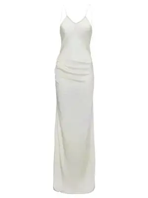 Victoria Beckham Cami Maxi Dress With Gathered Detailing And Open Back - White