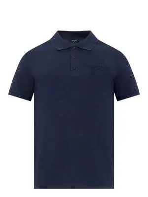Balmain Logo-embroidered Polo Shirt - Blue