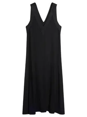 Momoni Sleeveless V-neck Midi Dress - Black