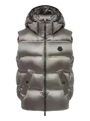 Moncler Fluidite Quilted Hooded Gilet - Silver