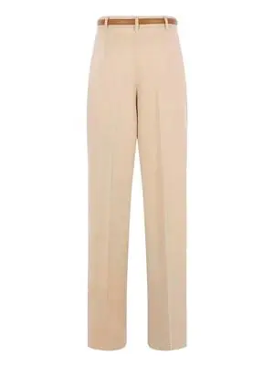 Max Mara Belted Pleated Trousers - Neutrals