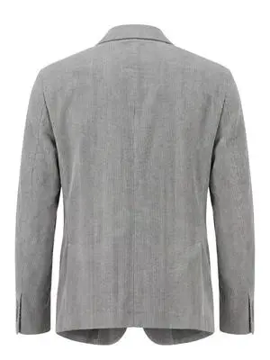 LARDINI Roma Corduroy Single-breasted Blazer Grey