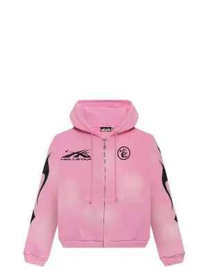 HELLSTAR Flame-print Zip-up Hoodie - Pink