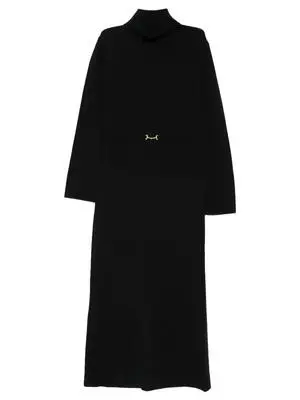 RIXO Rixo Ellietta Bit Detail Roll Neck Maxi Dress