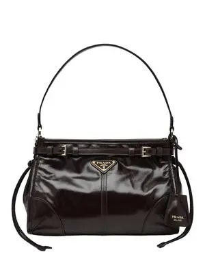 Prada Prada Bonnie Hobo Handbag In Calf Leather Brown