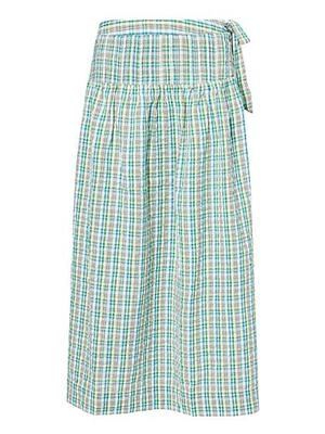 DAMSON MADDER Josie Checked Cotton Midi Skirt - Multi