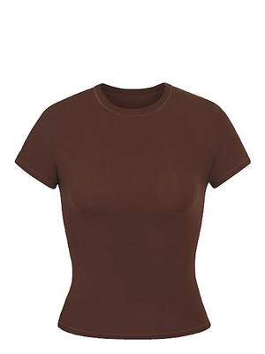 SKIMS Fits Everybody Short-sleeve Jersey T-shirt - Cocoa