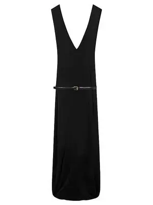 Loewe Draped Open-back Jersey Maxi Dress - Black