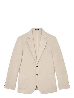 REISS Jason Single-breasted Stretch Cotton-blend Blazer - Stone