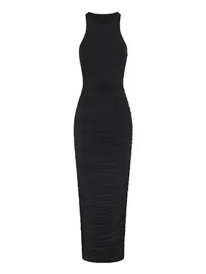 SKIMS Ruched Sleeveless Jersey Maxi Dress - Obsidian