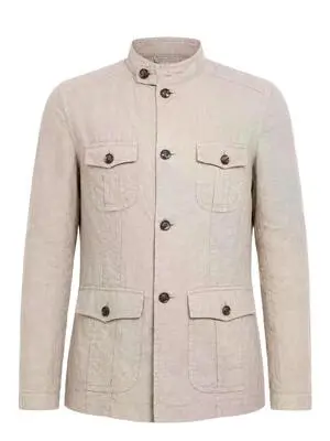 HUSKY Linen Button-up Jacket - Neutrals