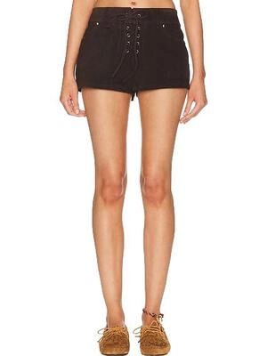 Staud Geo Suede Short Espresso