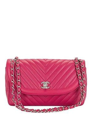 Chanel Calfskin Round Flap Bag - Red