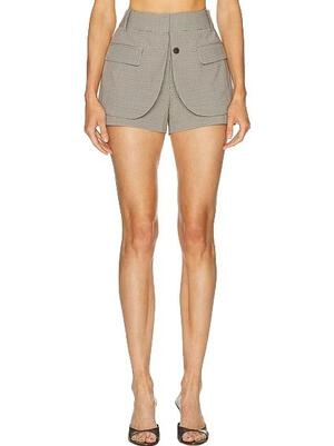 Monse Jacket Hem Short - Brown Multi