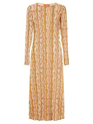 La DoubleJ Slinky Swing Printed Chiffon Midi Dress - Pink