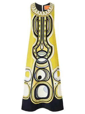 La DoubleJ Totem Cotton Midi Dress - Yellow