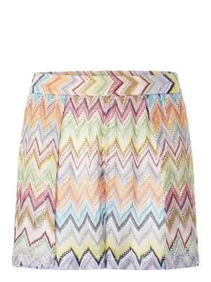 Missoni Chevron Stripe Crochet Knit Shorts - Multi