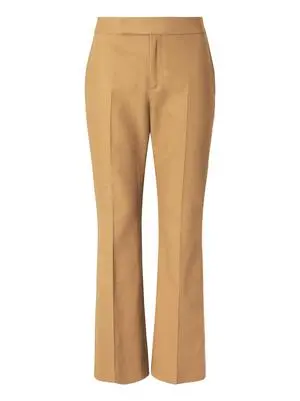 Maria Mcmanus Cotton-blend High-waist Flared Pants - Brown