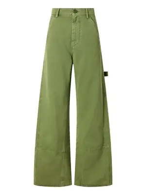 Marni Cotton Drill Wide-leg Cargo Pants - Green